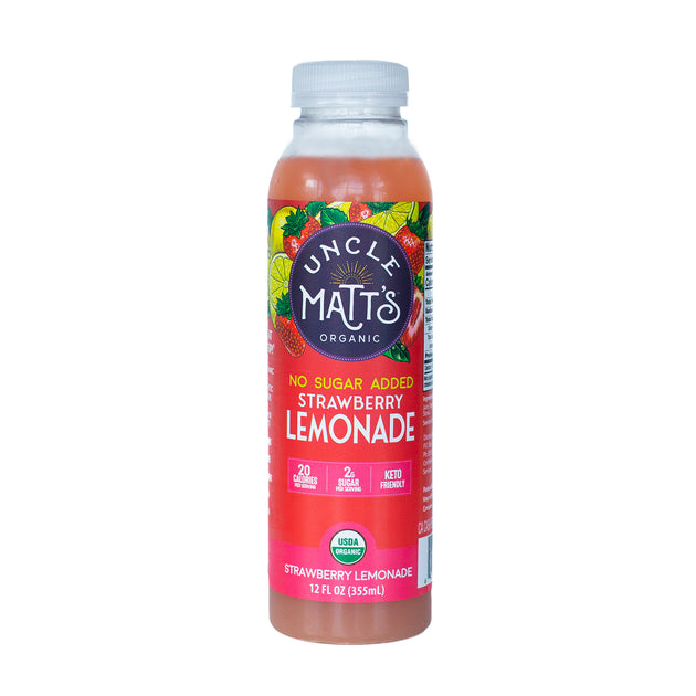 12oz Organic No Sugar Added Strawberry Lemonade (6 pack) | Uncle Matt's ...